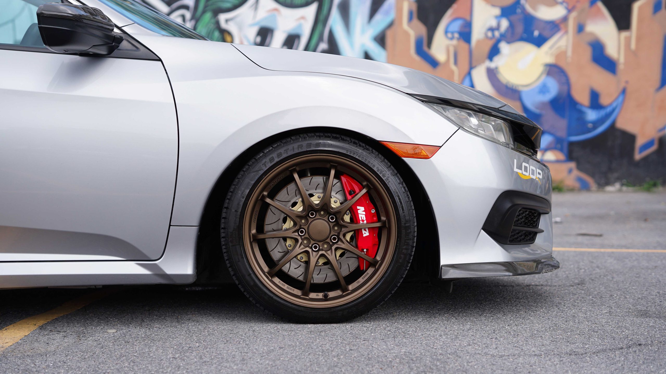 Honda Civic FC Rims 18'' NC60 Caliper with 355mm high carbon disc brake ...